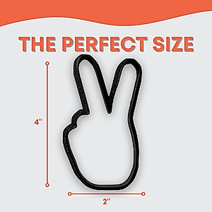 Peace Sign Fingers Cookie Cutter Polymer Clay Cutter with Easy to Push Design (4 inch)