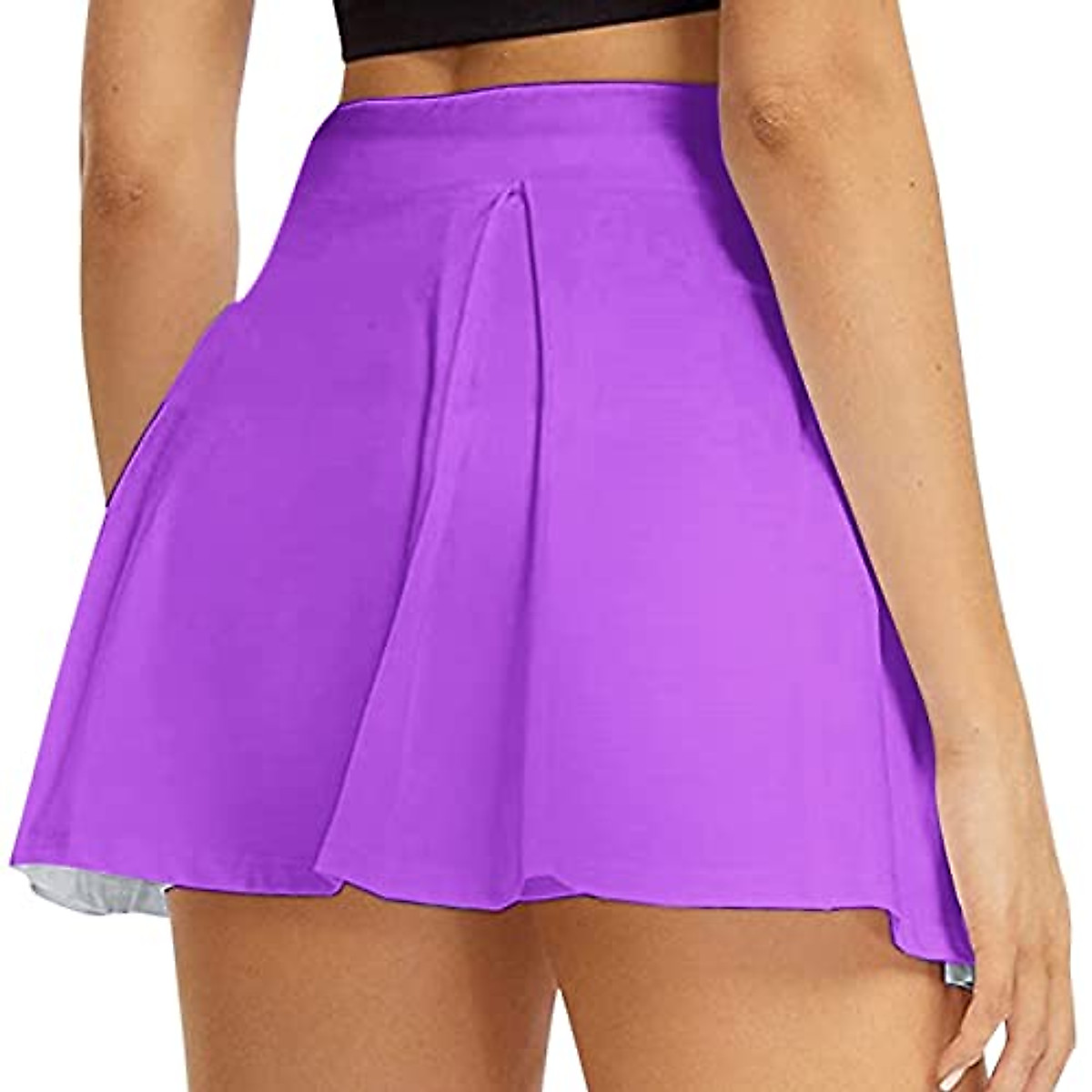 DGZTWLL White Dress Pants for Women Yoga Tennis Skirts for Women High Waisted Modest Golf Athletic Activewear Skorts Mini Summer Workout Running Shorts(F1-Purple,XX-Large)