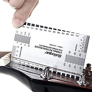 String Action Ruler Gauge Tool for Electric Bass and Acoustic Guitar