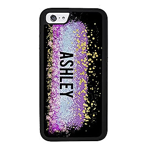 Unicorn Splash Personalized Apple iPhone Black Rubber Phone Case Compatible with iPhone 14 Pro Max, Pro, Max, iPhone 13 Pro Max Mini, 12 Pro Max Mini, 11 Pro Max X XS Max XR 8 7 Plus