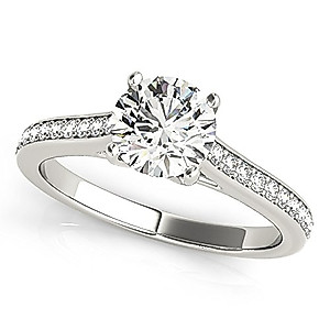 JewelMore 1/2ctw Diamond Engagement Ring in 10k White Gold (white-gold, 8)