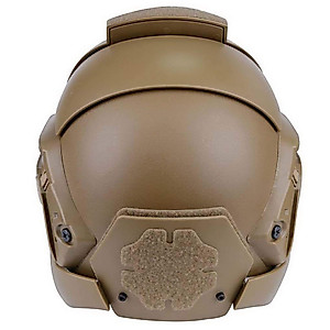 Simways Cosplay Airsoft Full Face Head Helmet Tactical Sorta-Kinda Mandalorian/Boba Fett/Galac-Tac/Star Wars Airsoft Helmet with Exchangable Lens(Tan)