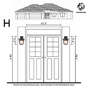 Birsppy pherolion Outdoor Lights for House Exterior Light Fixture Waterproof Outside Lights for House Black with Stone-Patterned Glass Porch Lights Wall Mount for House, Garage, Front Door