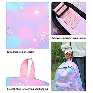 GLOOMALL School Backpack 3 IN 1 Lightweight Teen Girls Bookbags Insulated Lunch Bag Pencil Case (Black)