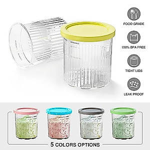 SAMTURUI Ice Cream Containers 24oz Replacement Pints and Lids for Ninja Creami 4 Pack, Compatible with Ninja NC501 NC500 Series/Deluxe Ice Cream Maker, BPA-Free, Dishwasher Safe, Leak Proof