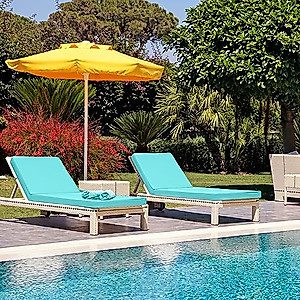 Ganeen Waterproof Chaise Lounge Cover Slip Covers for Outdoor Cushions for Patio Furniture 72 x 21 x 3 Inch Outdoor Cushion Slipcovers Lounge Chair Covers Outdoor with Zipper Ties for Lawn (Classic)