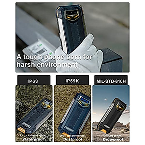 DOOGEE S89 Rugged Smartphone(2022), 12000mAh Massive Battery Android 12 Rugged Phone Unlocked, 33W Fast Charging, 8GB+128GB IP68 Waterproof Cellphone, Night Vision, Breathing Light, NFC, Dual 4G
