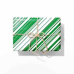 WOPARTY Green Wrapping Paper Roll - with Cut Lines for Birthday, Holiday, Wedding, Baby Shower Party DIY Pack - 3 Rolls - 17 in X 120 in Per Roll