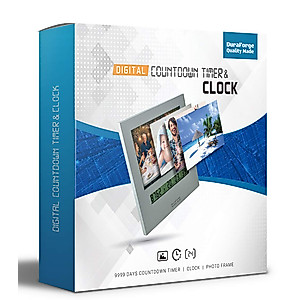 Large Display Retirement Countdown Clock and 4x6 Picture Frame, Countdown Retirement Clocks are Fun Gifts for Women Change Photo & Set Day Timer for Vacation Wedding Christmas Baby Birthday Halloween