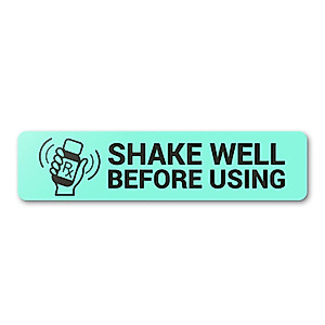 300 Labels - Shake Well Before Using Labels - Teal Green, 1.7 inches x 0.4 inches for Veterinary Care Stickers, Strong Adhesive, Prescription Packages, Pharmacy Bottles, Refrigeration