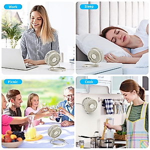 SmartDevil USB Desk Fan, 2 Speeds Small Personal Desk Fan, 90° Rotate Portable Foldable Mini Desktop Table Fan, Strong Wind, Quiet Operation, for Home Office Car Outdoor Travel (Light Gray)