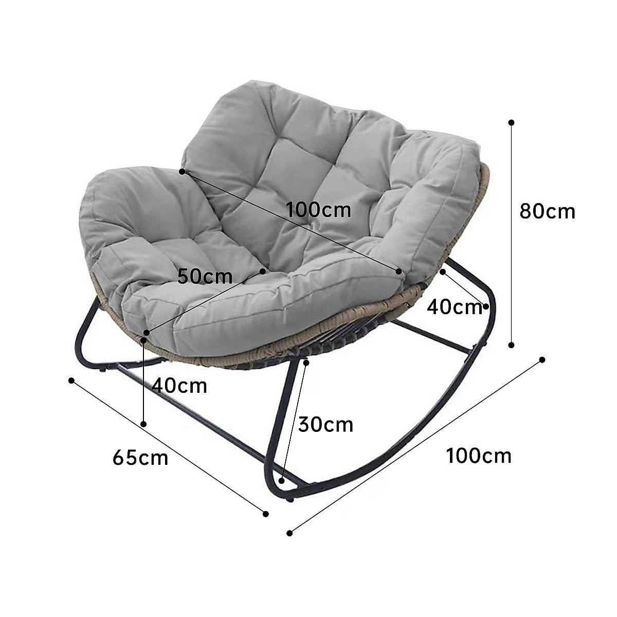 Rocking Chair Outdoor, Comfy Backyard/Patio/Front Porch Patio Chair/Rattan Chairs, Reading Chairs for Adults/Reclining Lounge Chair in Bedroom/Living Room