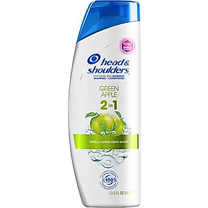 Head and Shoulders Green Apple Anti-Dandruff Paraben Free 2 In 1 Shampoo and Conditioner, 13.5 fl oz