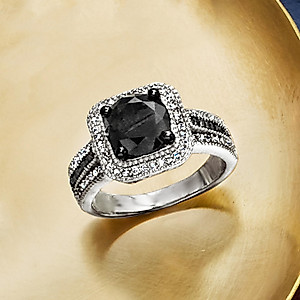 Ross-Simons 3.00 ct. t.w. Black and White Diamond Ring in Sterling Silver. Size 7