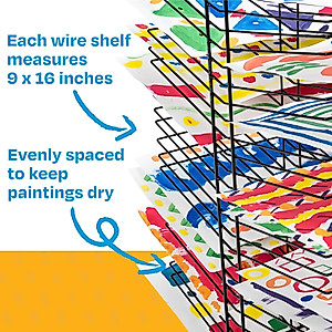 Sax All-Steel Double Sided Wire Drying Rack, 50 Shelves, 17 x 20 x 30 Inches, Steel, Black - 216782