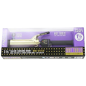 HOT TOOLS (2018 MODEL) Pro Artist 24K Gold Curling Iron | Long Lasting, Defined Curls (1 1/2 in)