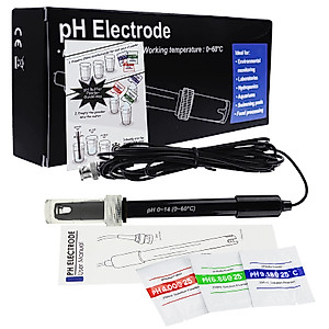 DANOPLUS 300 cm Long Cable Electrode Replaceable pH Probe (0-14 pH), BNC Connector with 6 Packets of Calibration Powder