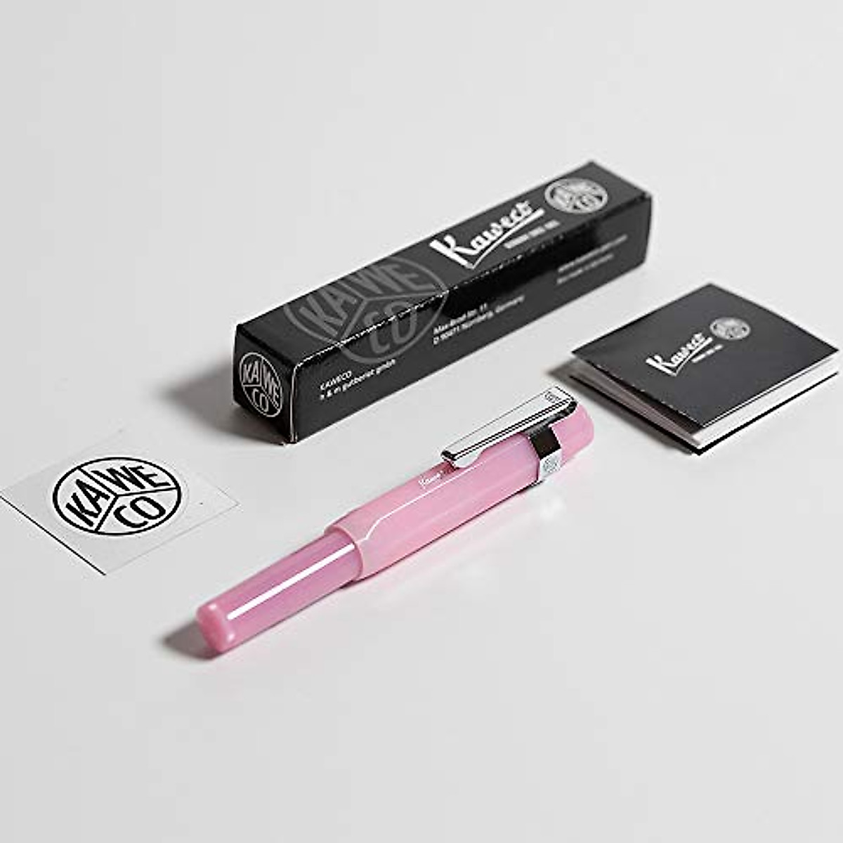 Kaweco Frosted Sport Fountain Pen Blush Pitaya, Fine Nib with Kaweco Sport Octagonal Clip Chrome (2019 Novelty)