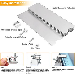 Funtravo 2Pack Patio Heater Reflector Shield, Heat Focusing Reflector for Propane Patio Heaters, propane heater, outdoor heaters for patio propane, propane heaters outdoor, 33.86"x12.16"