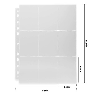 Rayvol 9-Pocket Trading Card Sleeves Fit 900 Cards, 50 Count Binder Sheets for Baseball Sports Cards YuGiOh, Coupons Storage Book 450 Pockets