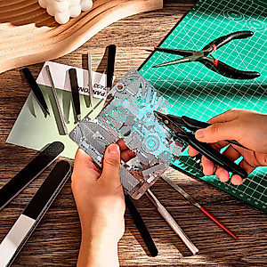 17 Pieces Metal Puzzle Tool Set Tool DIY Metal Model Kits Tools Tab Edge Cylinder Cone Shape Bending Assist Tools for 3D Metal Jigsaw Puzzles Assembly Basic Model Building, Repairing and Fixing