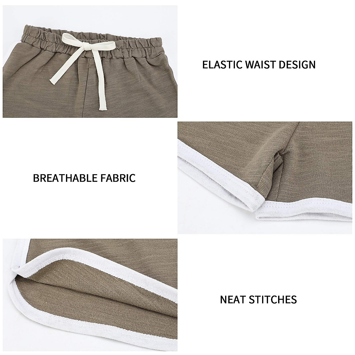 BOOPH 3Pc Girls Athletic Shorts Active Running Dolphin Short 10-12 Year Gray Black Pink