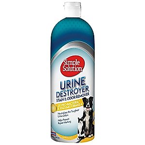 Simple Solution Urine Destroyer Enzymatic Cleaner | Pet Stain and Odor Remover with 2X Pro-bacteria Cleaning Power | 32 Ounces