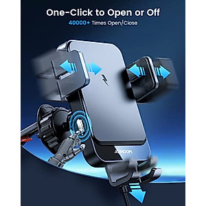 Wireless Car Charger,【1s Auto-Clamping & Never Fall Off】 15W Qi Fast Charging, Air Vent Car Phone Mount Wireless Charging for iPhone 13 Pro Max/13Pro/13/12/11, Samsung Galaxy S22 Ultra/S22/S21, etc