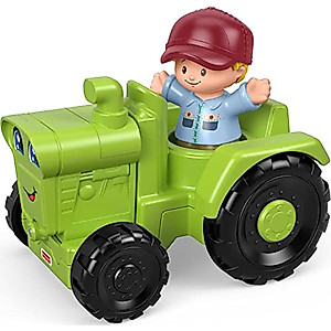 Fisher-Price Little People Toddler Farm Toy Helpful Harvester Tractor & Farmer Figure For Pretend Play Ages 1+ Years