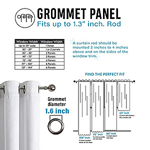 Regal Home Collections Blackout Room Darkening Curtains 2-Panel Set - Noise Reducing, Energy Saving Room Darkening Window Curtains & Drapes for Bedroom, Living Room (52in W x 63in L - 2 Panels, White)