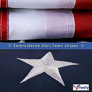 Freefy American Flag 2.5x4 ft - Embroidered Stars,Sewn Stripes,Nylon,UV Protected,Brass Grommets,Perfect for Indoor/Outdoor Use US USA Flags.