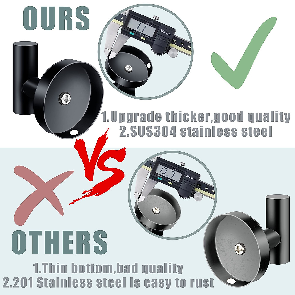 Moptrek Hooks, Bathroom Hook SUS 304 Stainless Steel Heavy Duty Door Hanger Coat Robe Clothes Modern Wall Hook Holder for Bathroom Kitchen Bedroom Pool Hotel 4 Packs (Matte Black)