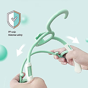 30 Pack Kids Hangers,Childrens Durable Plastic Infant Hangers for Kids Clothes,Non-Slip Baby Clothes Hangers,Extensible Toddler Hangers for Laundry and Closet (Green)