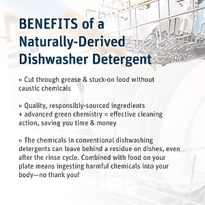 Grab Green Automatic Dishwashing Detergent Powder 3.17 lbs, 80 Loads, Fragrance Free, Plant and Mineral Based, Superior Cleaning, Powerful Grease Removal, Brilliant Shine