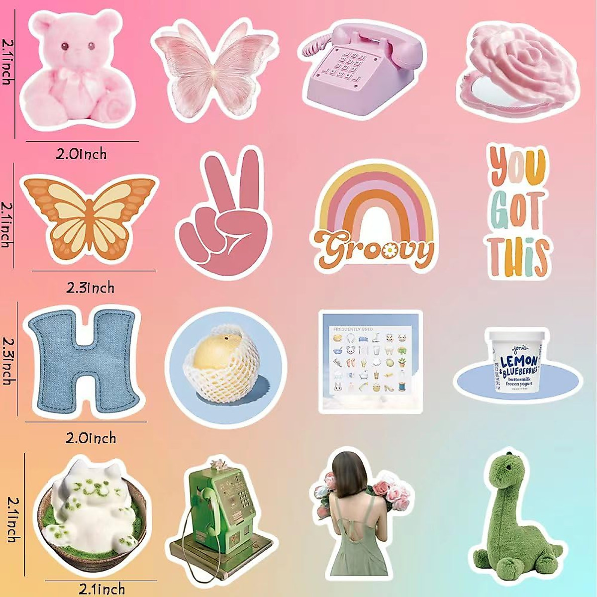 640PCS Aesthetic Stickers,VSCO Stickers Aesthetic for Water Bottles,Vinyl Waterproof Laptop Stickers,Skateboard Computer Phone Decals for Girls Teens