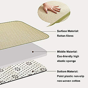 MYOYAY 71'' x 71'' Tatami Mat Rattan Japanese Floor Mats 0.47'' Thickness Large Memory Foam Breathable Sleeping Mat Non-Slip Crawling Mats Living Room Bedroom Area Rug with Storage Bag