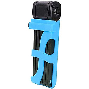Bike Lock, Six-Section Folding Lock, Safety MTB Folding Bike Lock Professional Anti-Theft Alloy Steel Foldable Bicycle Lock(Color:Blue)