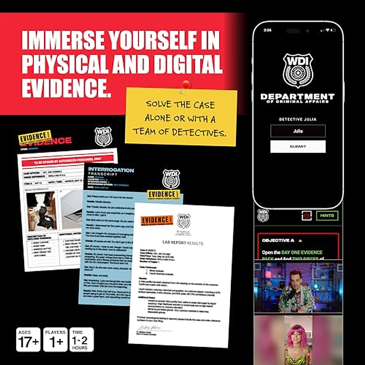 WHAT DO YOU MEME? Who Killed Mia — A Modern Murder Mystery Game True Crime Solving Games for Adults, Find Out who Killed Influencer Mia Star, for True Crime Fans