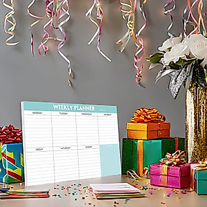 Weekly Planner Notepad - Tear Off Planning Pad with Daily Schedule & Calendar, 52 Sheets, 100gsm Paper, Undated Weekly To Do List Notepad, 10x7 in