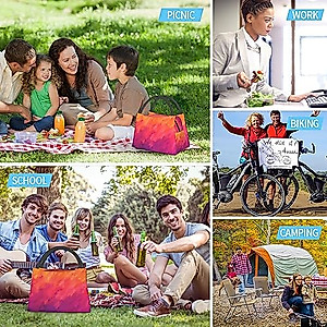 Fubido Zombie Halloween Theme, Lunch Bag for Women Men,Dead Man Walking in Danger Scary Scene,Insulated Lunch Box,Reusable Lunch Tote Bag for Meal Prep,Work,Travel,Red Sepia