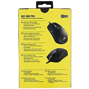 Corsair M55 RGB PRO Multi-Grip Gamer Mouse with Ambidextrous Design Black - CH-9308011-NA