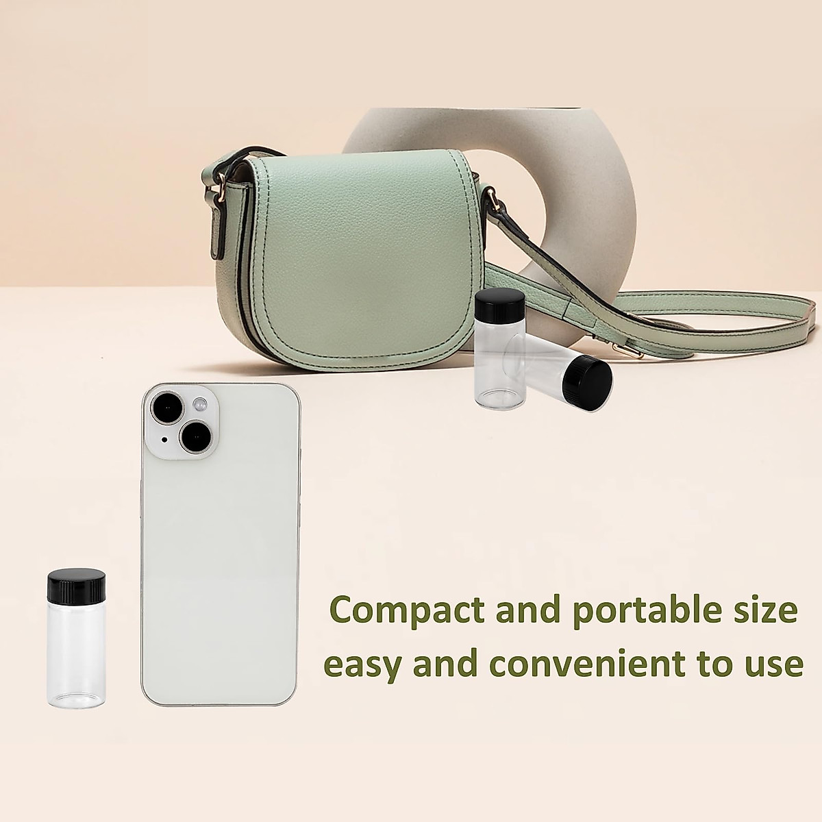 Kesell 20-Pack 20ml Glass Vials with Screw Caps - Small Vials for Essential Oil, and Specimen Samples - Clear Bottles with Lids