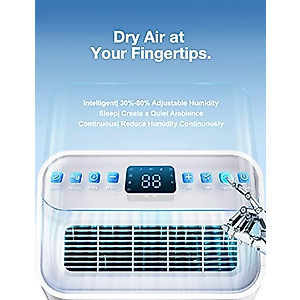 BUBLUE 4500 Sq. Ft Dehumidifier for Basements, Home and Large Room with Auto or Manual Drainage | 40db Industry Leading Noise Reducing | Integrated Air Filters, 3 Operation Modes and 24 hr Timer