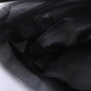 TENTIDE Baby Girl Black Dress Wedding Sleeveless V Neck A-line Bridesmaid Party Dresses Princess Tulle Ball Gown (Black,6-12 Month)