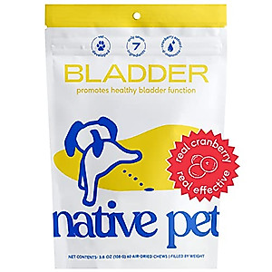 Native Pet Dog UTI Treatment - Cranberry Chews for Dogs and Cat UTI - Bladder Control for Dogs - Dog Urinary Tract Infection Treatment - UTI Medicine for Dogs - Dog Cranberry Supplement - 60 Chews