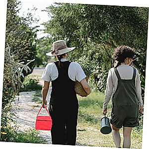 ULTECHNOVO Insulated Picnic Bag Large Totes Small Cooler Bottle Warmer Portable Beverages Carrier Grocery Bags Reusable Shopping Bags Freezer Bags Keep Warm Picnic Bag Takeout Lunch Pouch Red