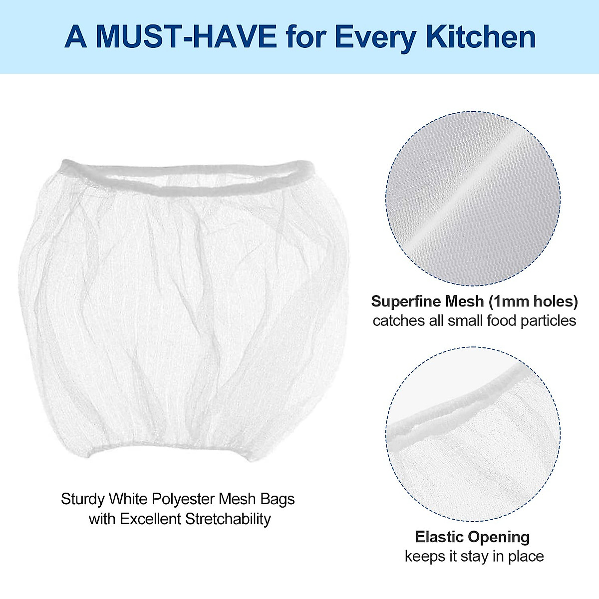 Kitchen Sink Saver | 300 PCS Disposable Mesh Bags for Kitchen Sink Strainer Kitchen Sink Drain Basket, Efficient Anti-Clogging 1mm Holes, Sink Food Catcher Drain Screen Filter