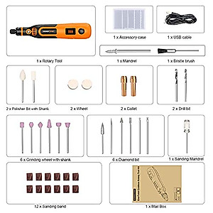 Enertwist 4V Max Cordless Rotary Tool Kit, 3-Speed Lithium-ion Battery Powered Mini Drill with 35-Pieces Accessories, USB Charging Cable, Collet Size 3/32" - Perfect for Small Light Jobs, ET-RT-4