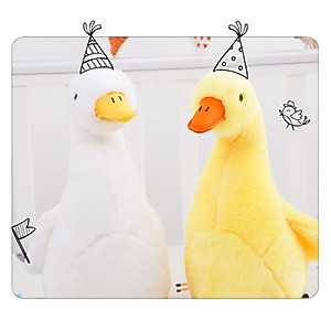 LUOZZY Plush Duck Stuffed Animal Toys for Kids Lovely Duck Doll Soft Animal Doll for Home Nursery Room (32cm White)