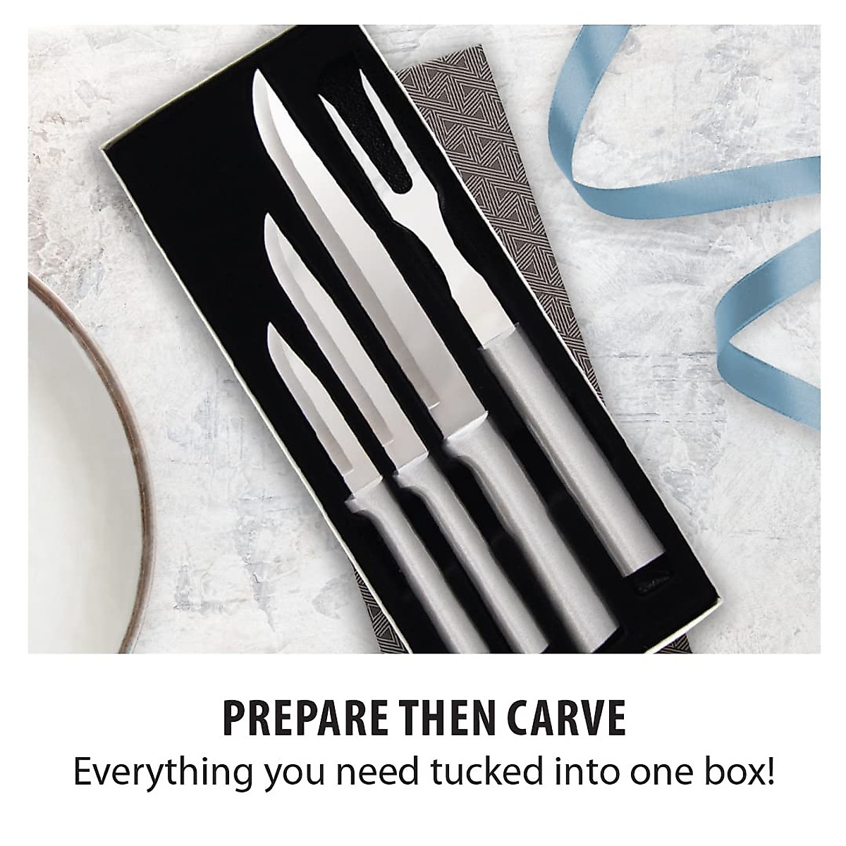 RADA Prepare Then Carve Carving Knife Gift Set With Knife Sharpener